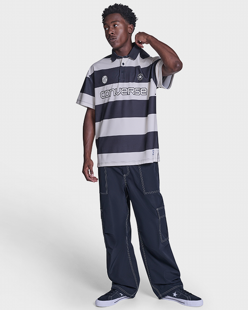 CONVERSE Converse Retro Striped Short Sleeve Polo Shirt